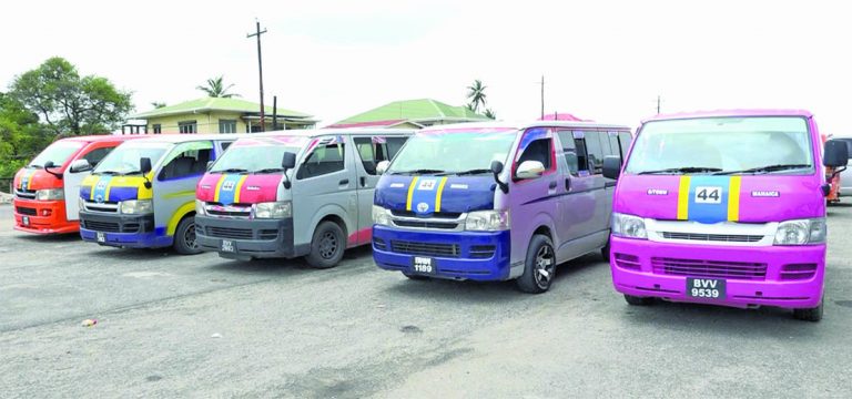 Route 44 minibus operators protest increase in fuel prices - Guyana Times