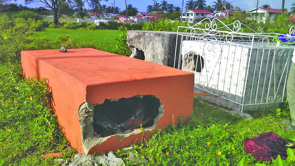 Tombs broken into, skeletal remains scattered in cemetery - Guyana Times