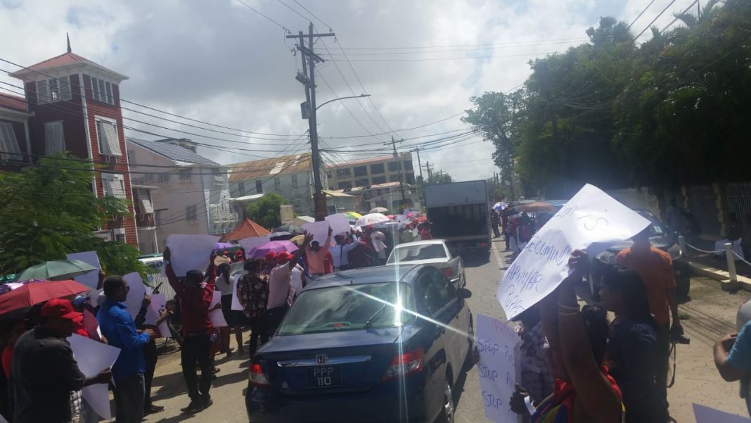 BREAKING: Protest in front of GECOM - Guyana Times