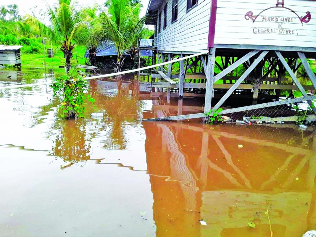 Sections of Enteringbang inundated after Cuyuni River overtops - Guyana ...