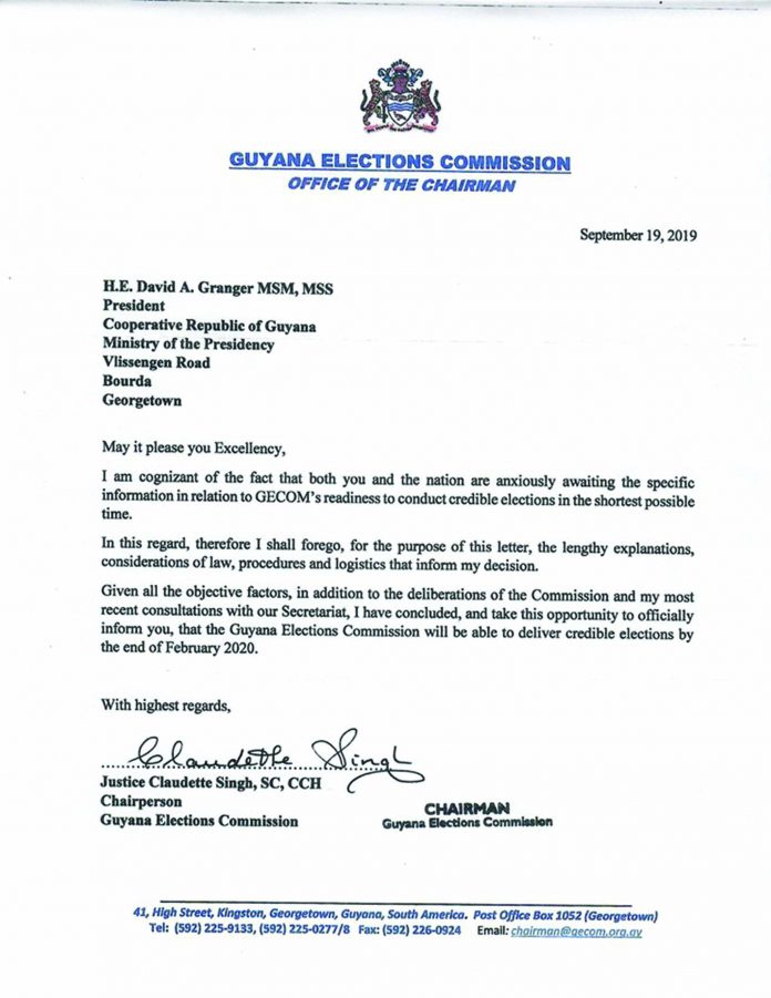 GECOM will be ready for elections in February 2020 - Guyana Times