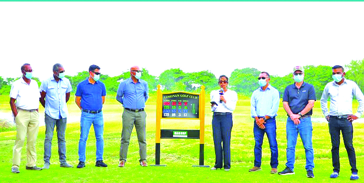 MACORP donates customised tee signs to Lusignan Golf Club - Guyana Times