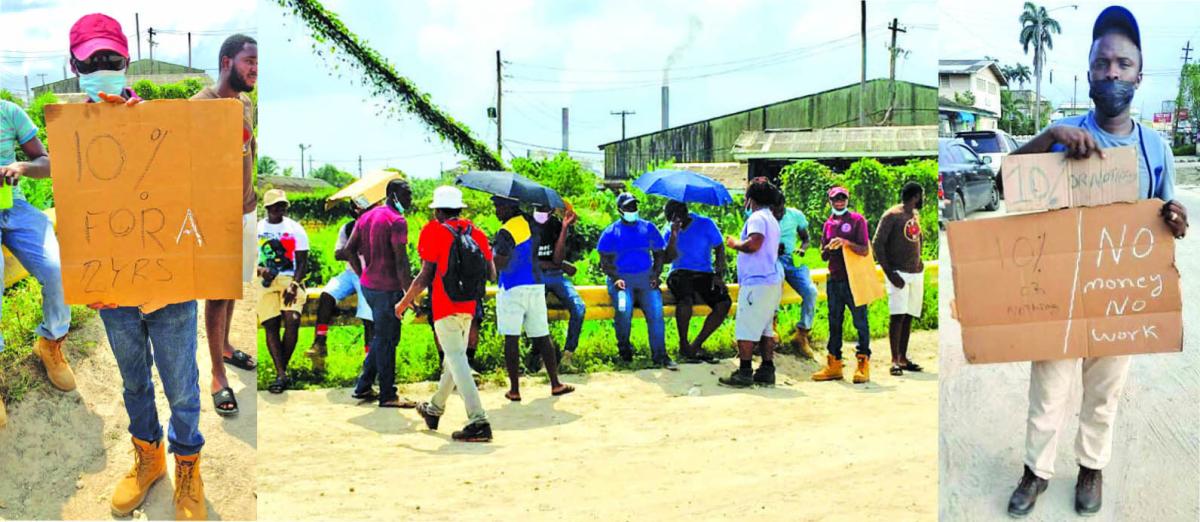 Bosai workers protest for wage/salary increases - Guyana Times