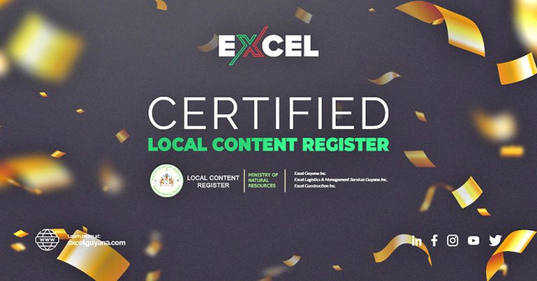 Excel Guyana receives local content certificate - Guyana Times