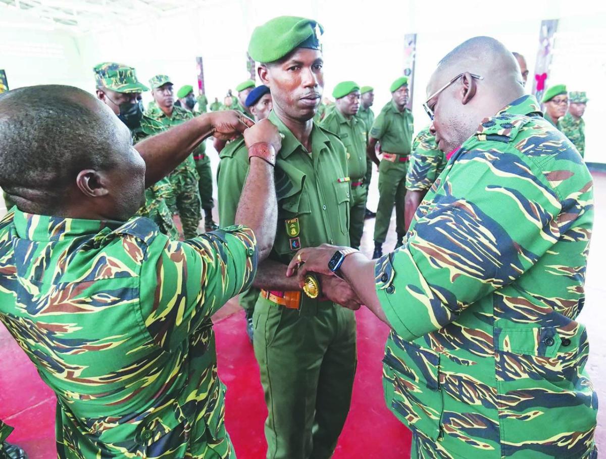 Newly-promoted GDF ranks badged - Guyana Times