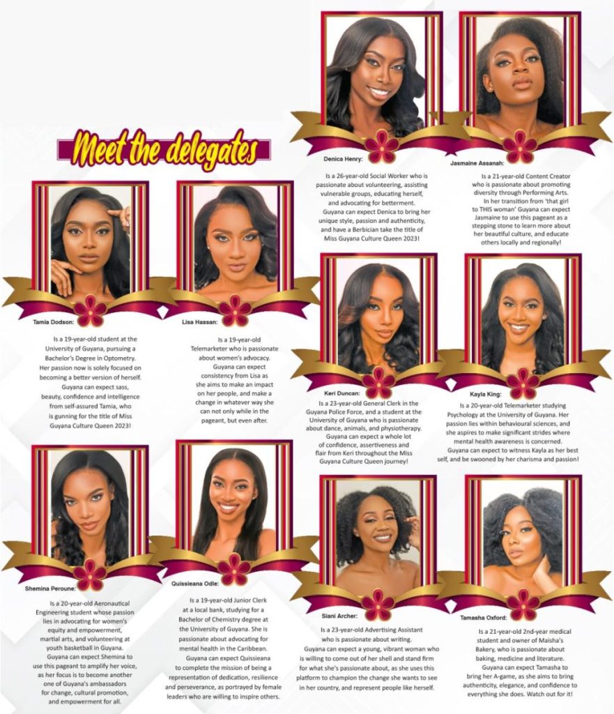 10 shortlisted for Miss Guyana Culture Queen title - Guyana Times