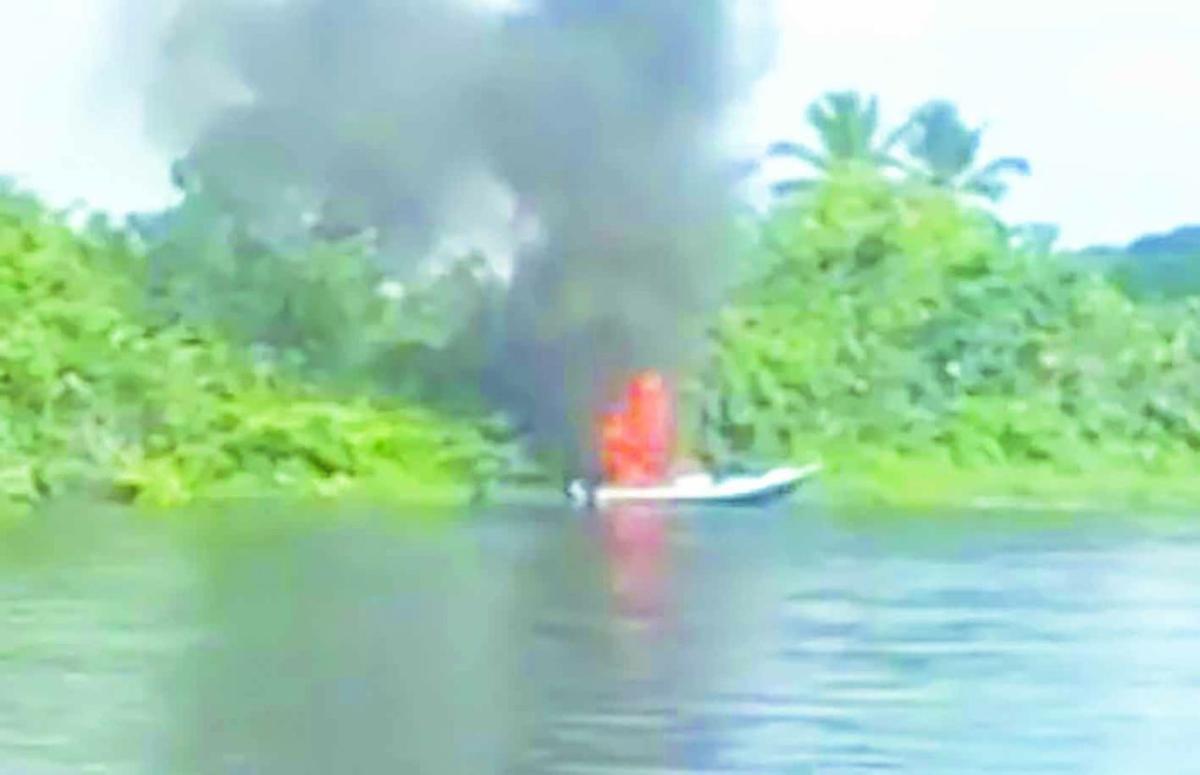 Occupants escape unharmed after boat explodes - Guyana Times