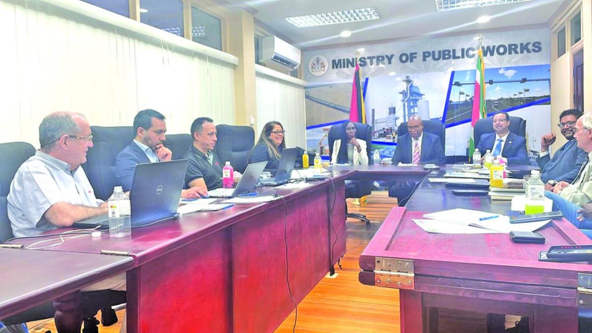 Corentyne River Bridge: 2-lane, 2-section structure connected by island ...