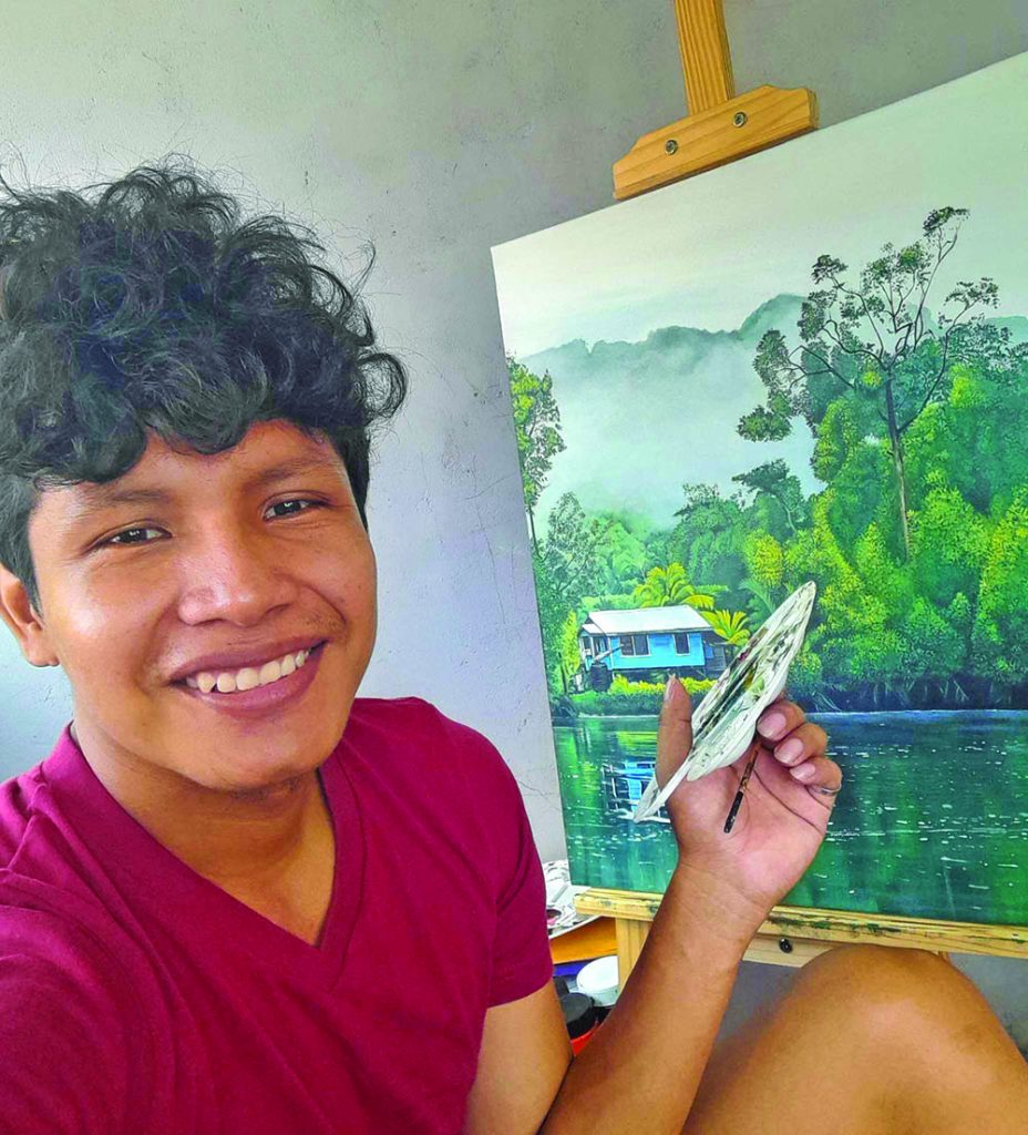 Eye-catching paintings of talented Demion Mack - Guyana Times