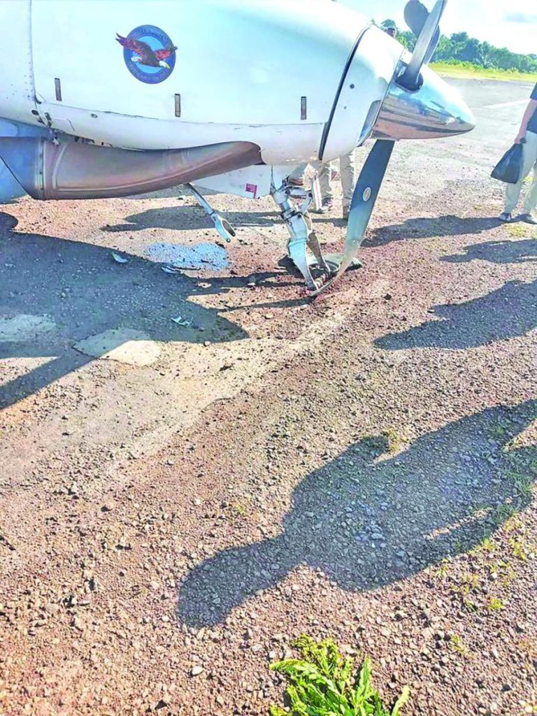 Plane’s tyre explodes during take-off at Mabaruma Airstrip - Guyana Times