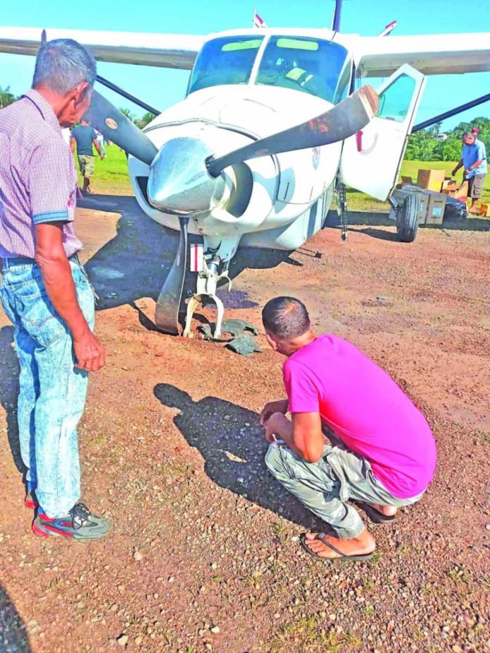 Plane’s tyre explodes during take-off at Mabaruma Airstrip - Guyana Times