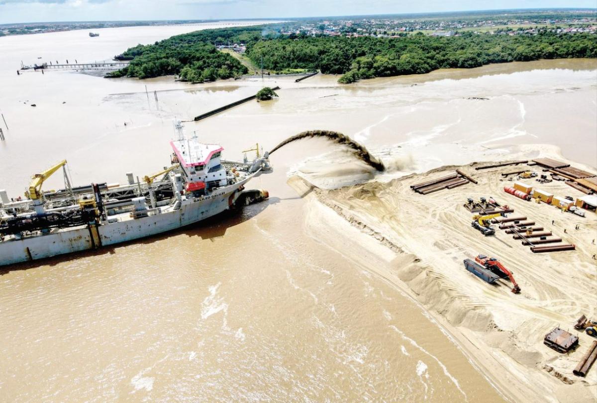 Artificial island being built in Demerara River 80% complete – VESHI ...