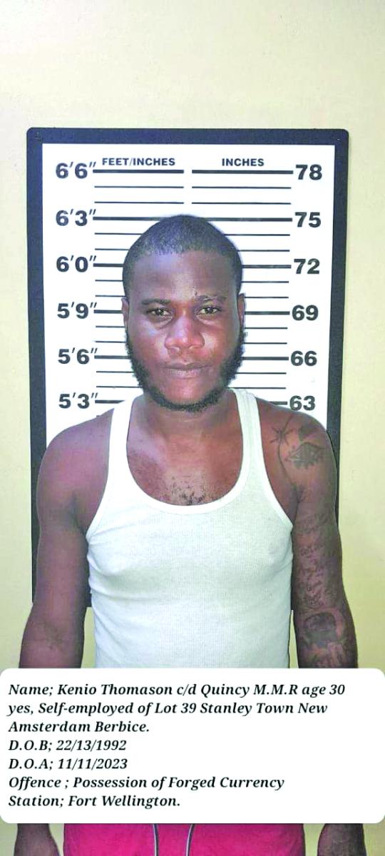 NA man busted with fake $5000 bills during roadblock - Guyana Times