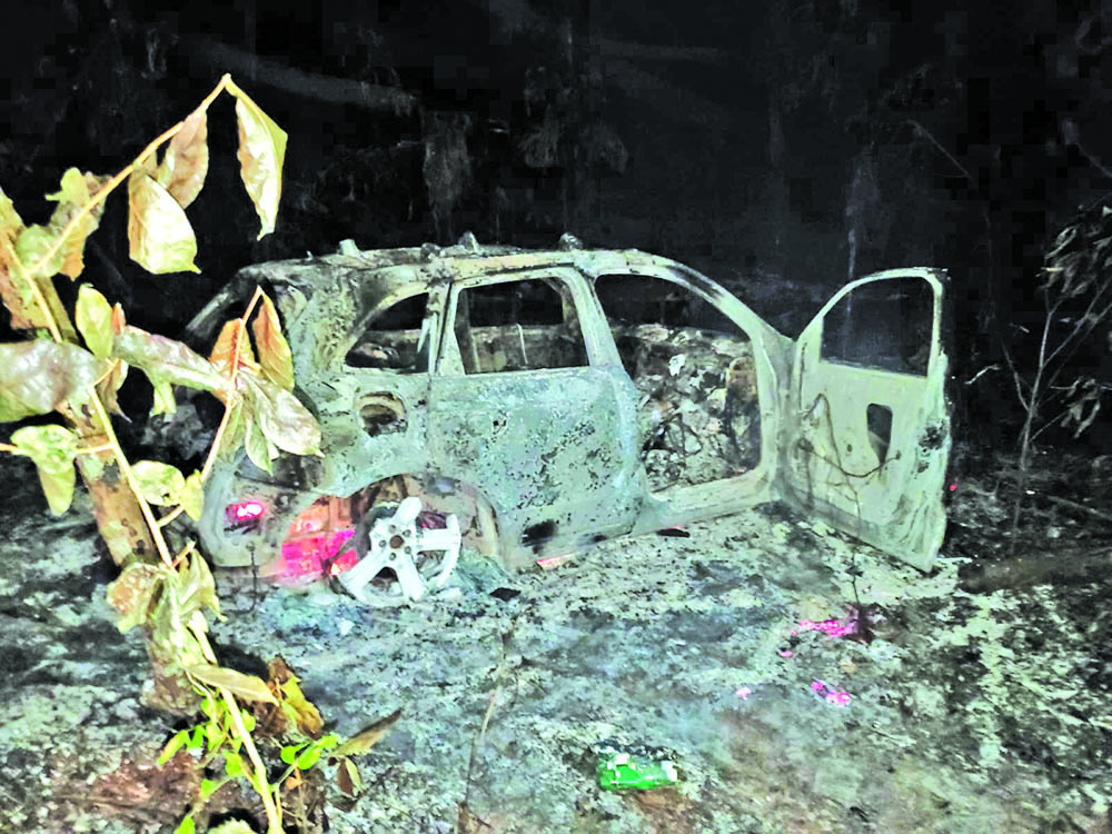 Burnt car with human remains found at Swan - Guyana Times