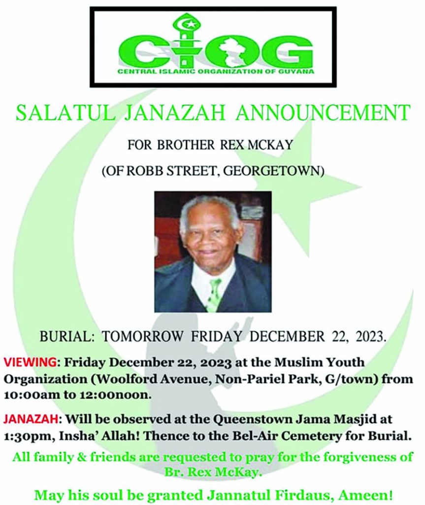 Senior Counsel Rex McKay dies - Guyana Times