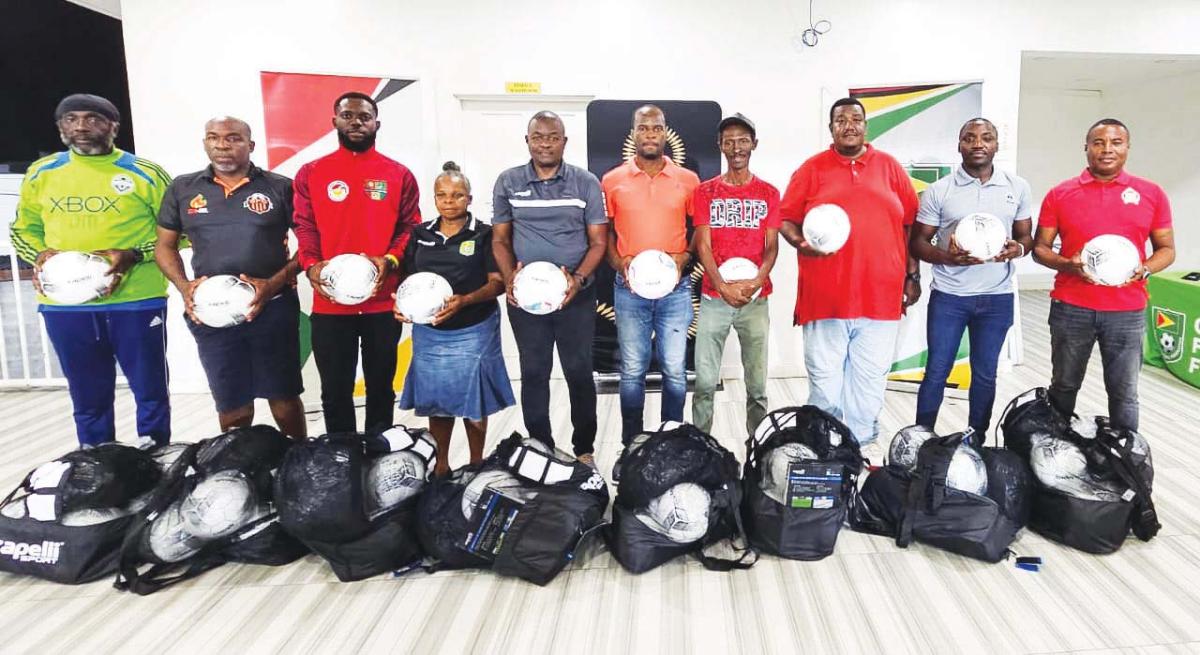 GFF distributes equipment, has talks with Elite League clubs - Guyana Times