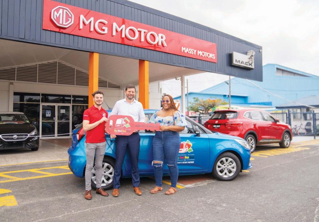 Lindener wins car from ExxonMobil Guyana’s “Big Red Bus Tour” - Guyana ...
