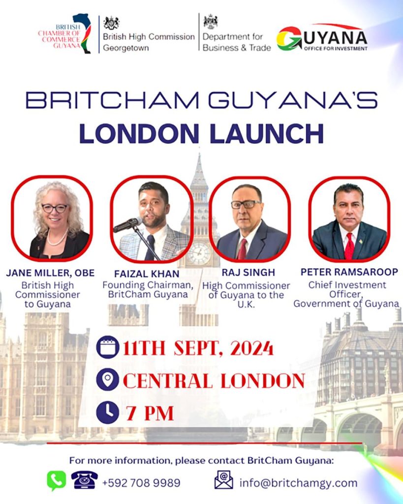 BritCham Guyana set for Central London launch in September - Guyana Times