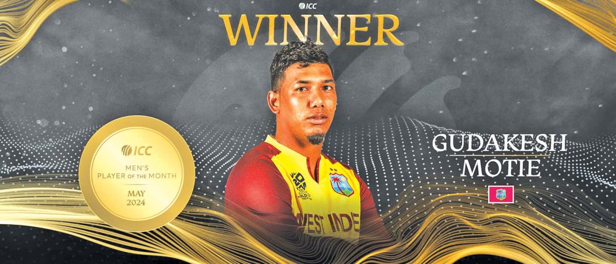 Motie named ICC Men’s Player of the Month for May - Guyana Times