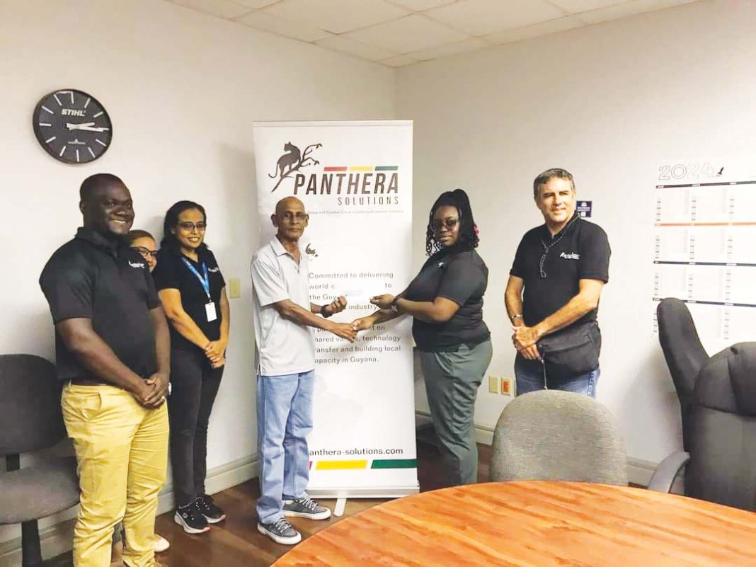 Panthera Solutions co-sponsors mobile grass cutter for RHTY&SC - Guyana Times