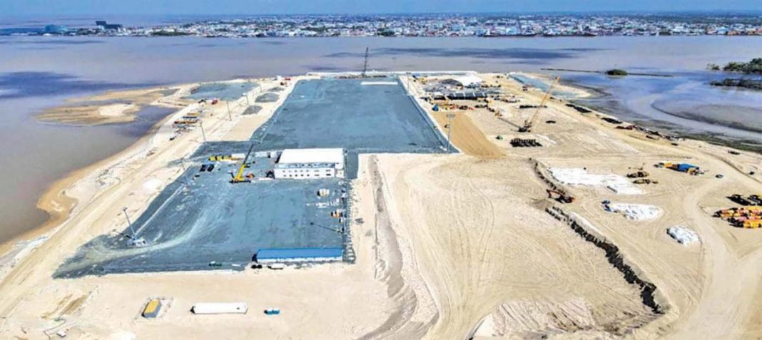 US$300M artificial island in Demerara River partially handed over to ...