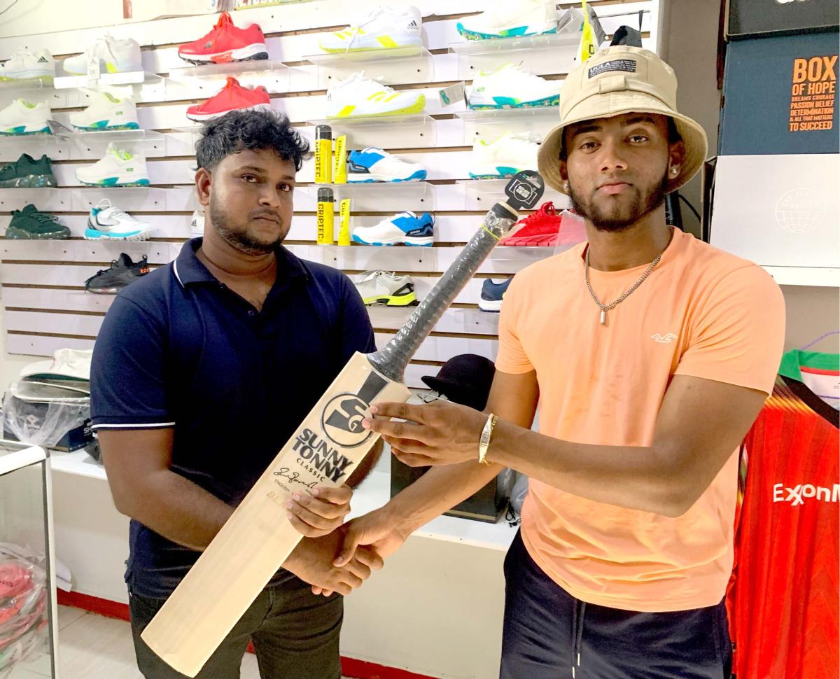 Kascon Engineering donates bat to Rampertab Ramnauth - Guyana Times