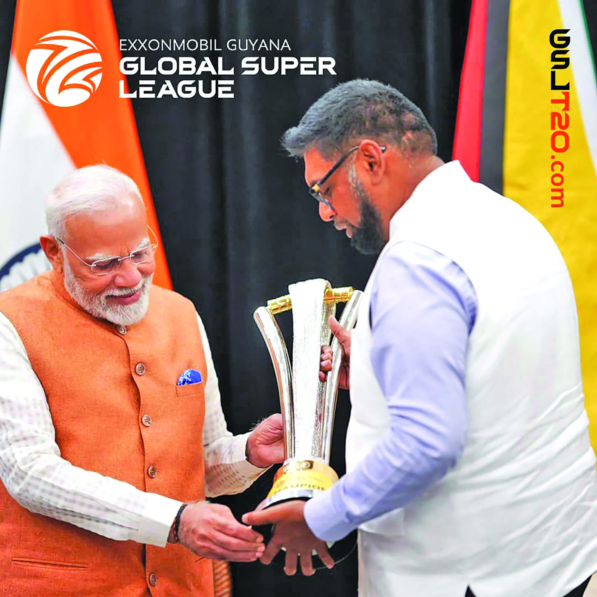 President Ali unveils ExxonMobil Guyana GSL T20 Trophy - Guyana Times