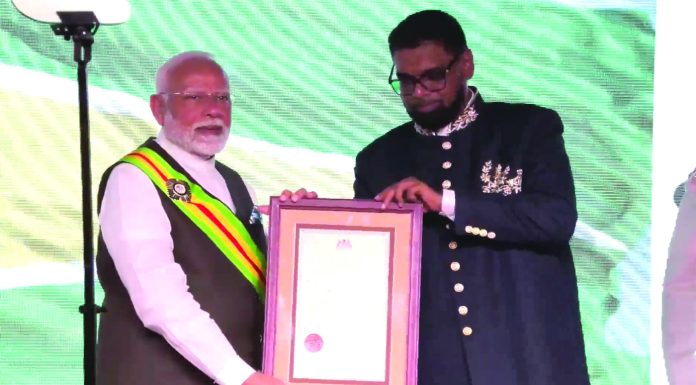 Guyana’s Highest National Award conferred on India’s PM - Guyana Times