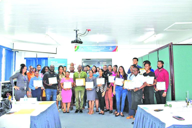 29 public service officers complete 3-day procurement training - Guyana ...