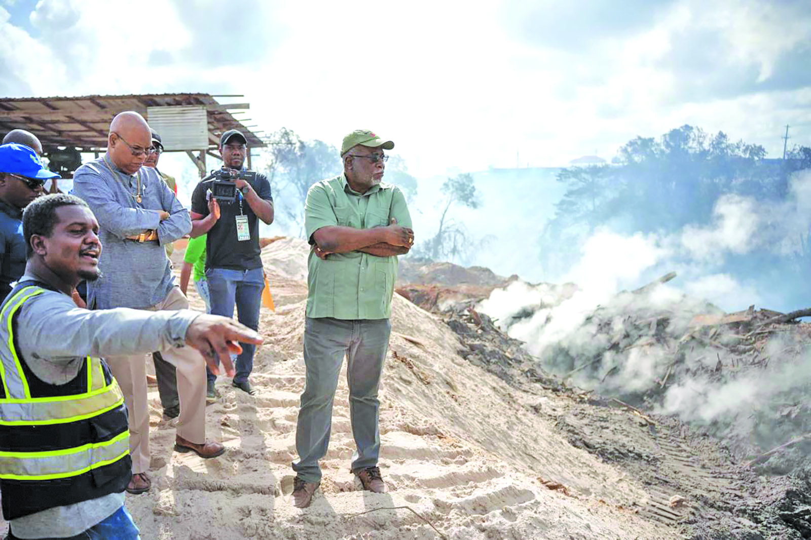 PM visits Linden to assess sawmill dump fire - Guyana Times