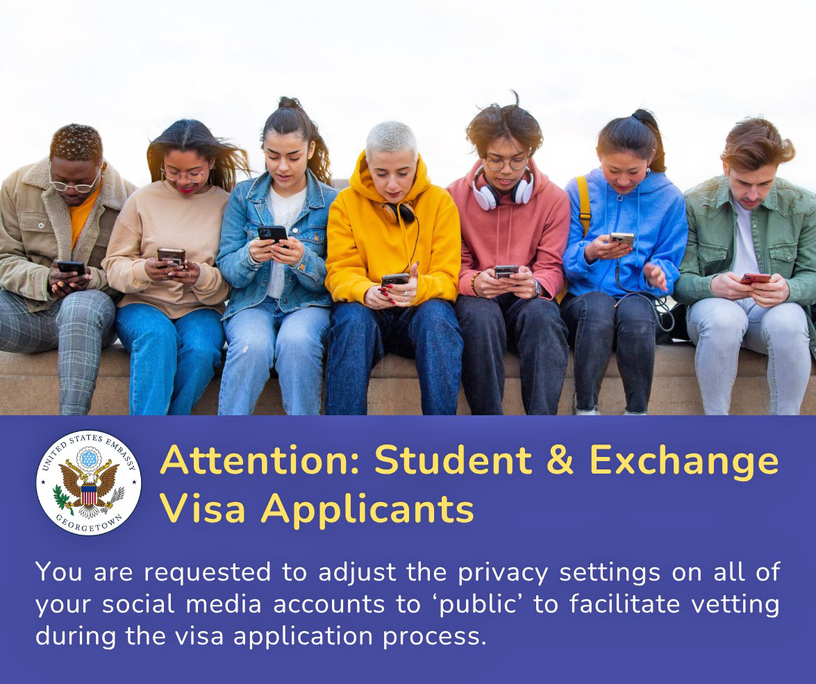 Student, exchange visitor visa applicants must make social media ...