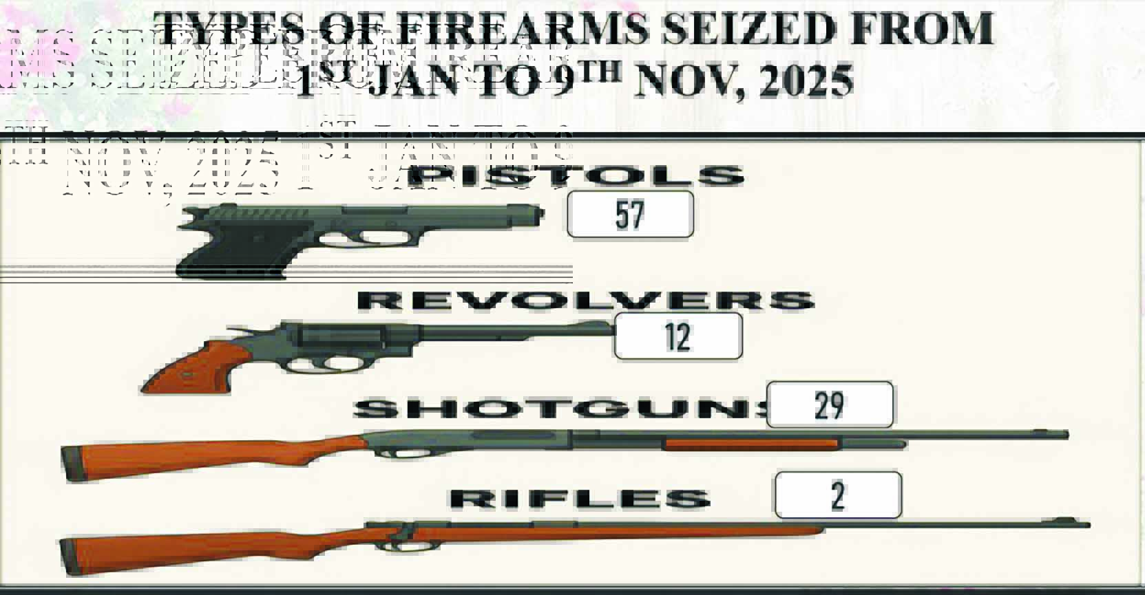 Police have seized 100 illegal guns so far for this year - Guyana Times